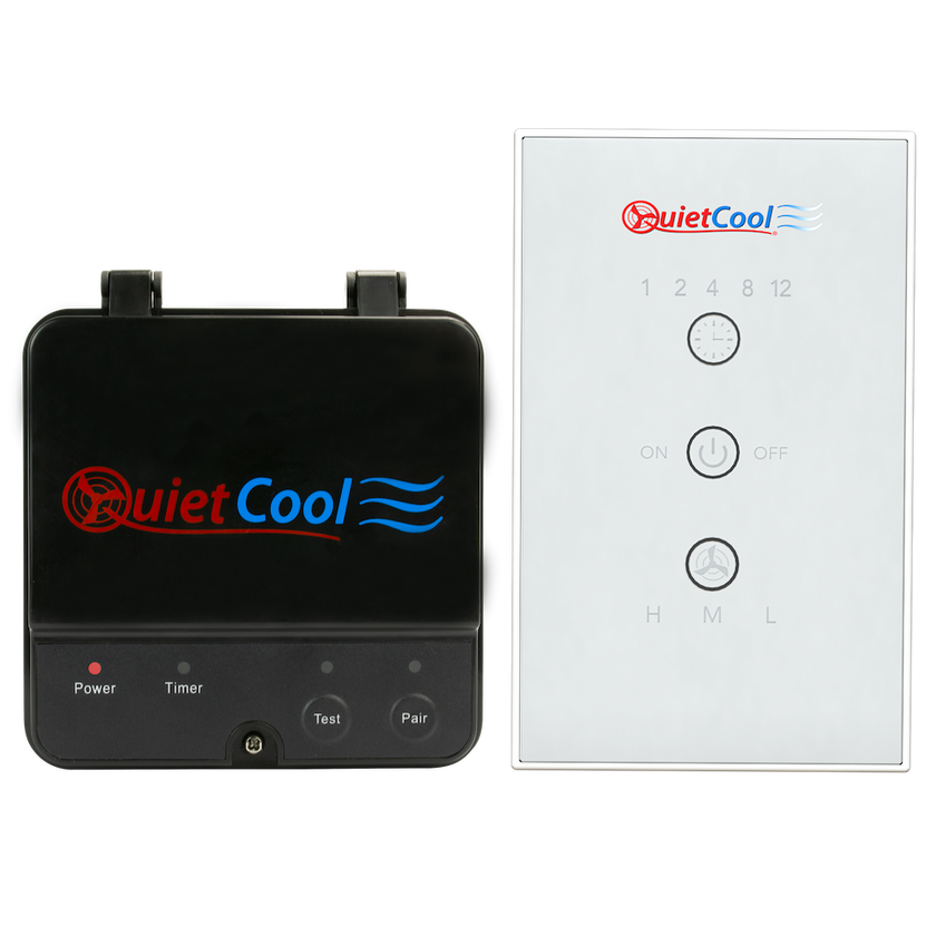 QuietCool Whole House Fan Wireless RF Control Kit with Glass Switch ...