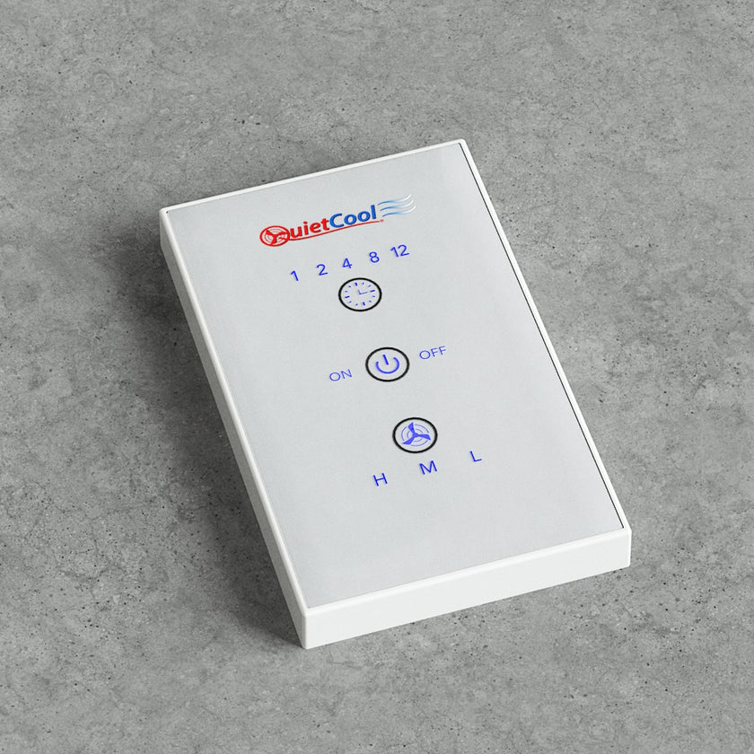 QuietCool Whole House Fan Wireless RF Control Kit with Glass Switch ...