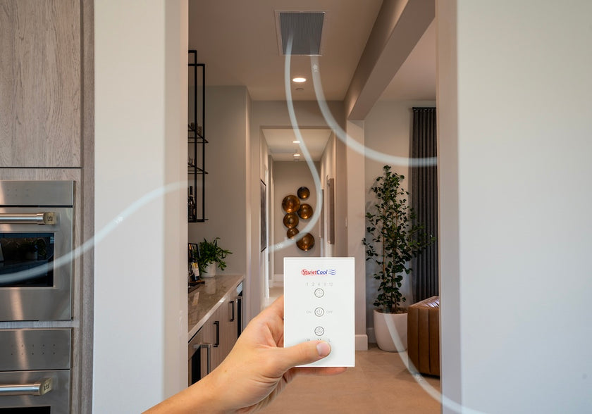 QuietCool Whole House Fan Wireless RF Control Kit with Glass Switch ...