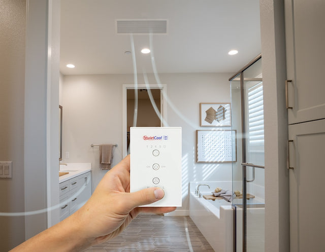 QuietCool Whole House Fan Wireless RF Control Kit with Glass Switch ...